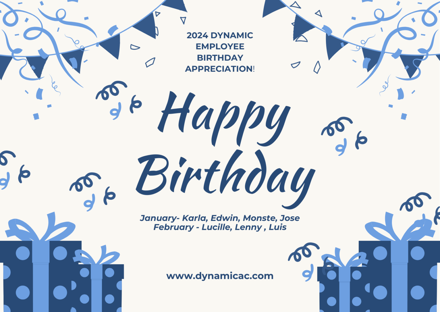 2024 Employee Birthdays 🎉 – Dynamic Air Conditioning Company, Inc.